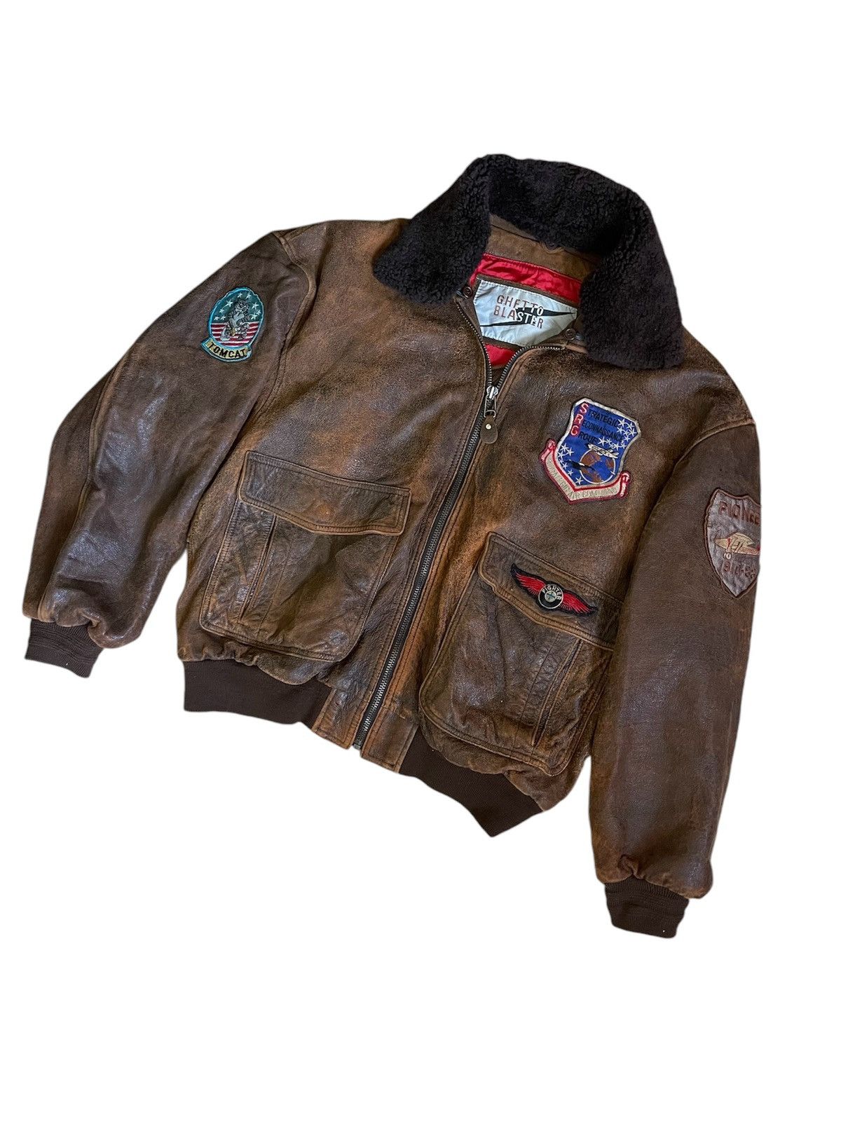 A2 Flyers Leather × Avia × Vintage 80s A2 Flyers vintage leather jacket Rare Ghetto blast patch ...