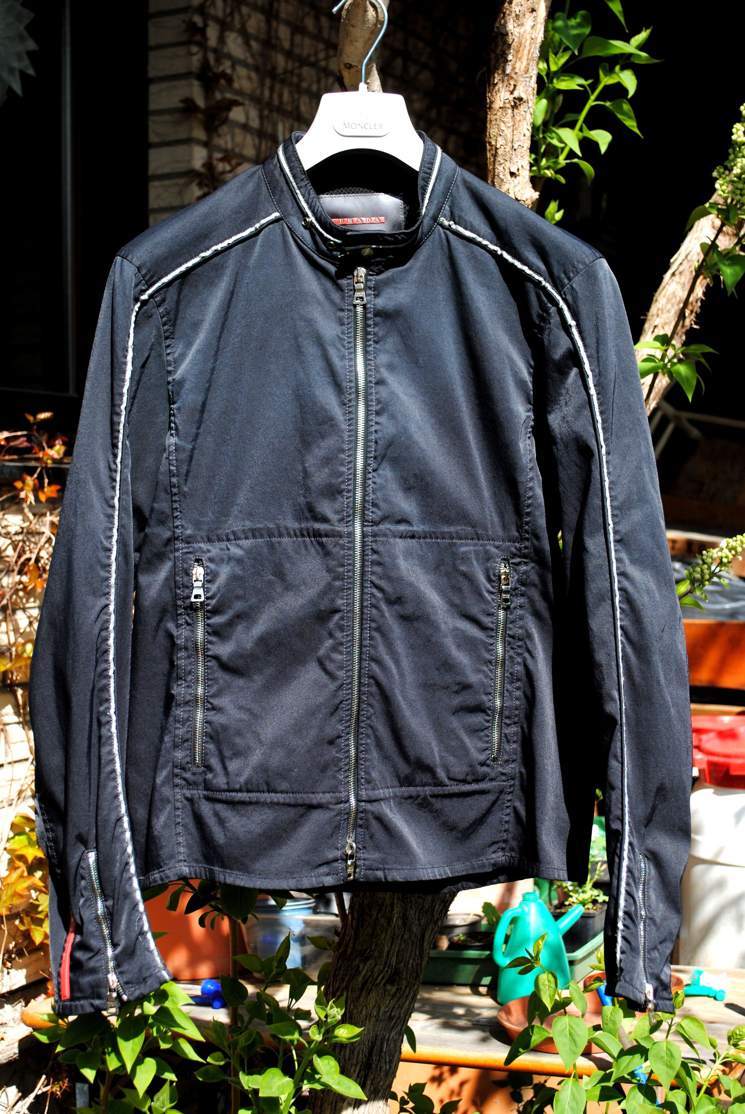 Prada Vintage Linea Rossa Black Nylon Rider Jacket | Grailed