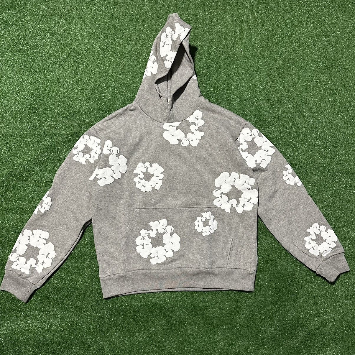 DENIM TEARS Denim Tears the cotton wreath hoodie grey | Grailed