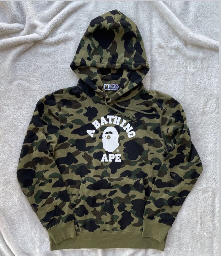 Bape Bape Camo College Logo Hoodie | Grailed