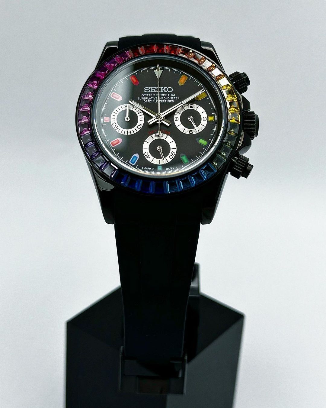 Custom Seiko Custom Rainbow Daytona Quartz 39.5mm | Grailed