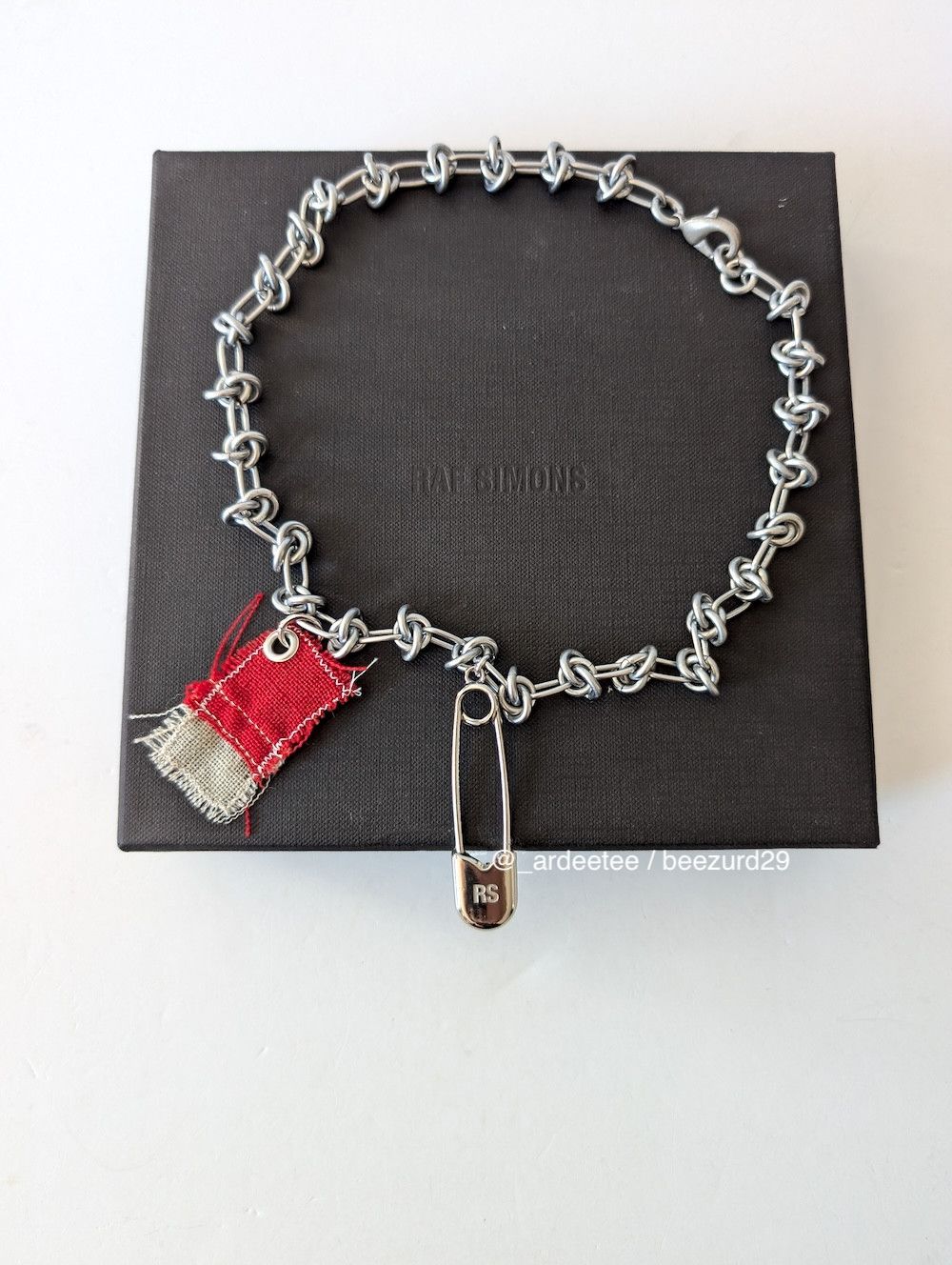 Raf Simons SAFETY PIN KNOT CHAIN NECKLACE FW20-21 SOLAR YOUTH | Grailed