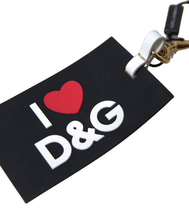 Dolce & Gabbana Dolce & Gabbana Black Silicone DG Logo Gold Brass ...