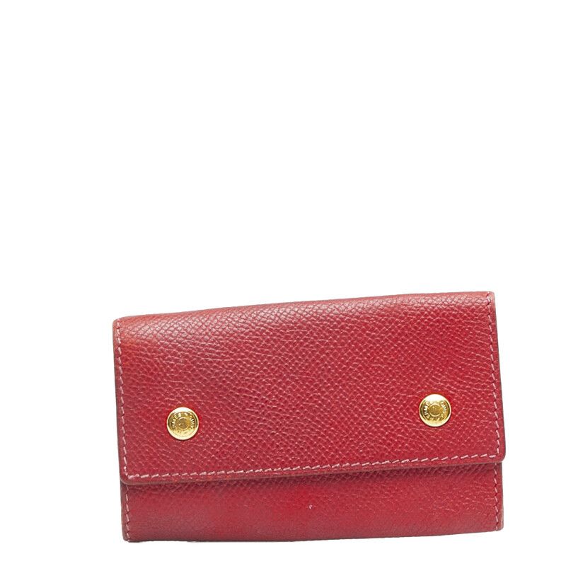 Hermes Hermes Hermes Leather Key Case Red Leather Key Holder in Good ...
