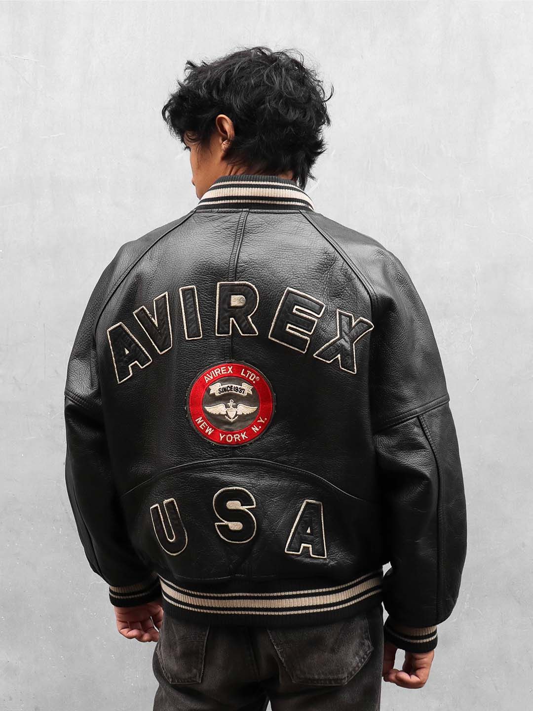 Vintage Avirex USA Vintage Varsity Bomber Icon Leather | Grailed