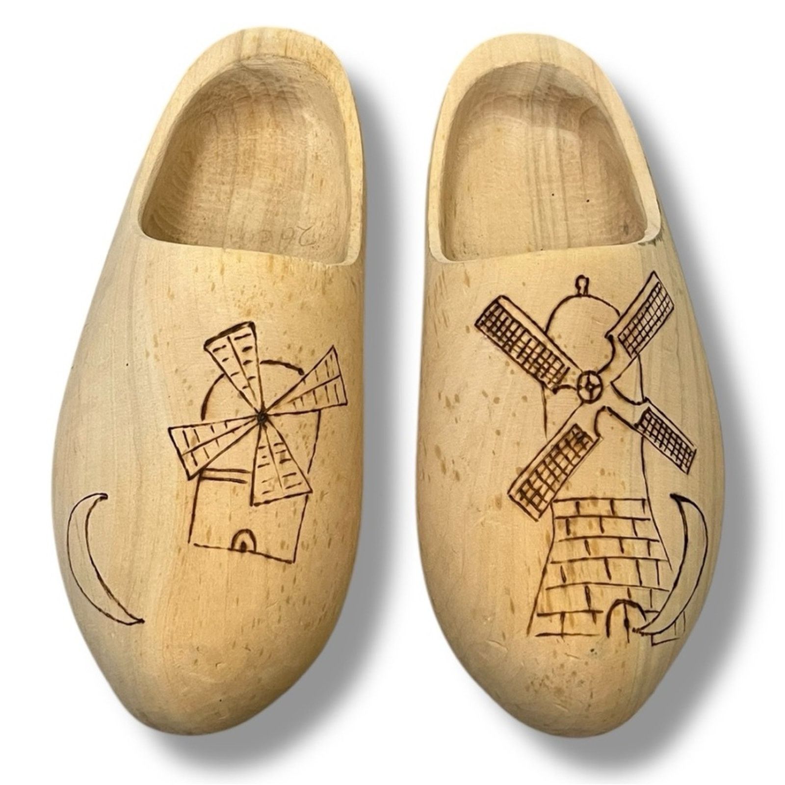Handcrafted Wooden Clogs with Windmill Design | Grailed