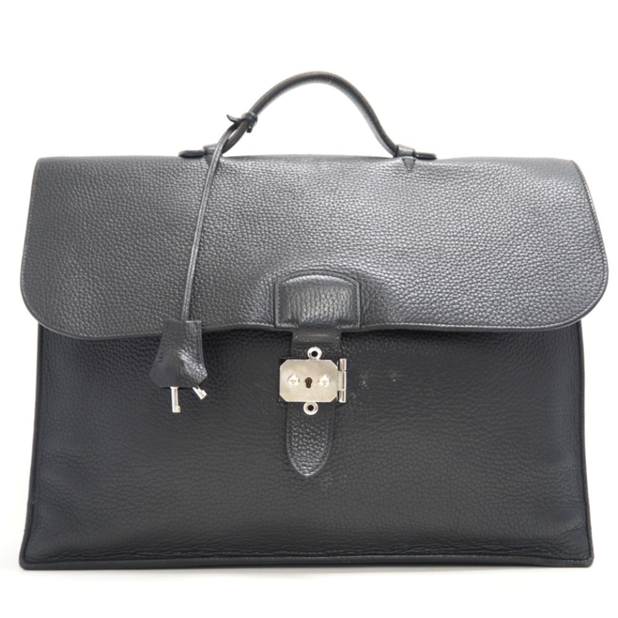 Hermes HERMES/Hermes Sac Adepeche 38 Document Case Business Bag Black ...