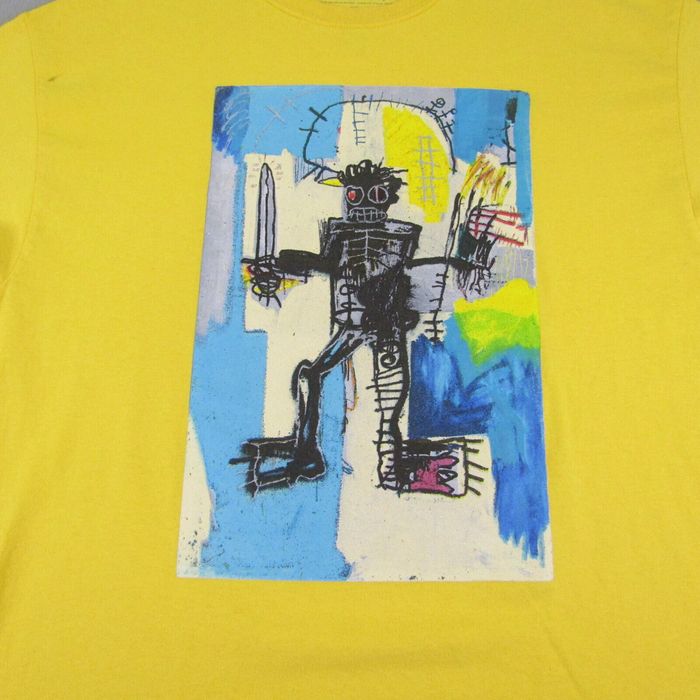 Vintage Jean-Michel Basquiat Shirt Mens Large Yellow Goodie Two Sleeves Artist Tee ^ | Grailed