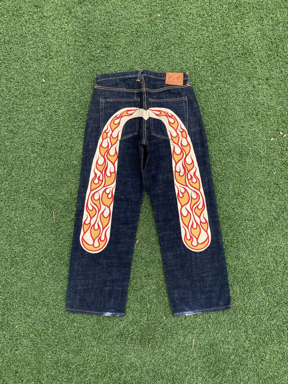 Evisu × Japanese Brand × Streetwear EVISU FIRE EMBROIDERED DAICOCK WITH ...