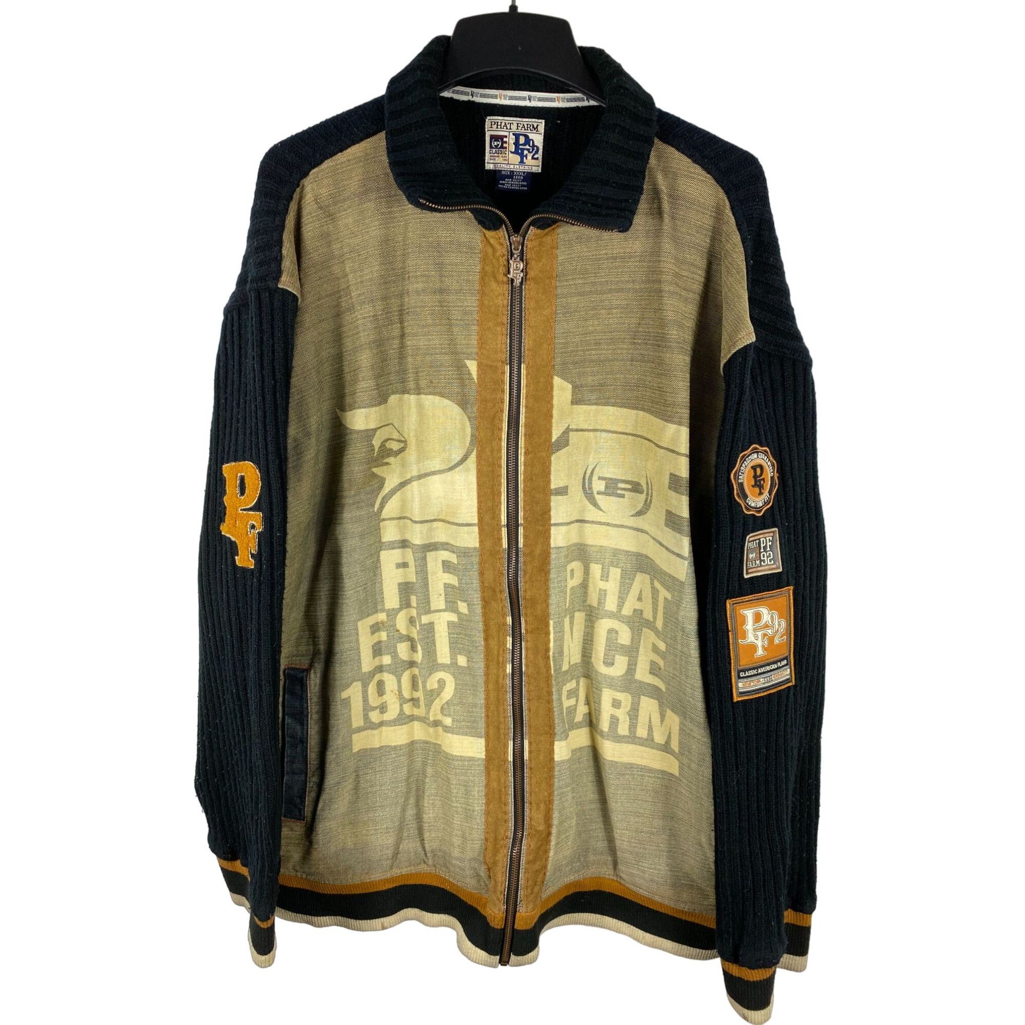 Phat Farm Vintage 90's Phat Farm Full Zip Canvas & Wool Jacket XXXL A3 ...