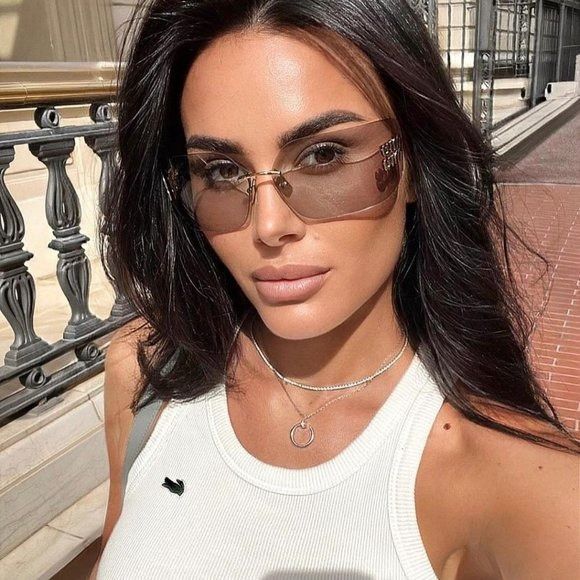 Miu Miu NEW MIU MIU MU54YS 5AK06I GOLD/LIGHT PURPLE BROWN SUNGLASSES | Grailed