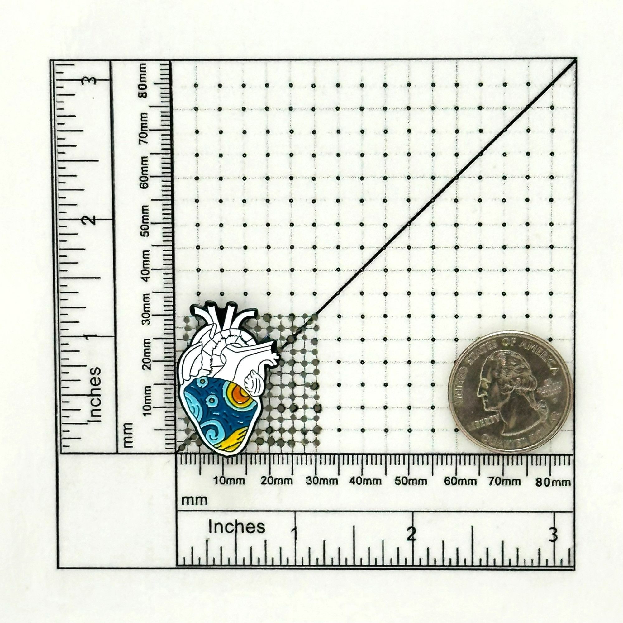 Other 🤩Anatomical Heart Shaped Pin Badges Vangoh Starry Night Gif | Grailed