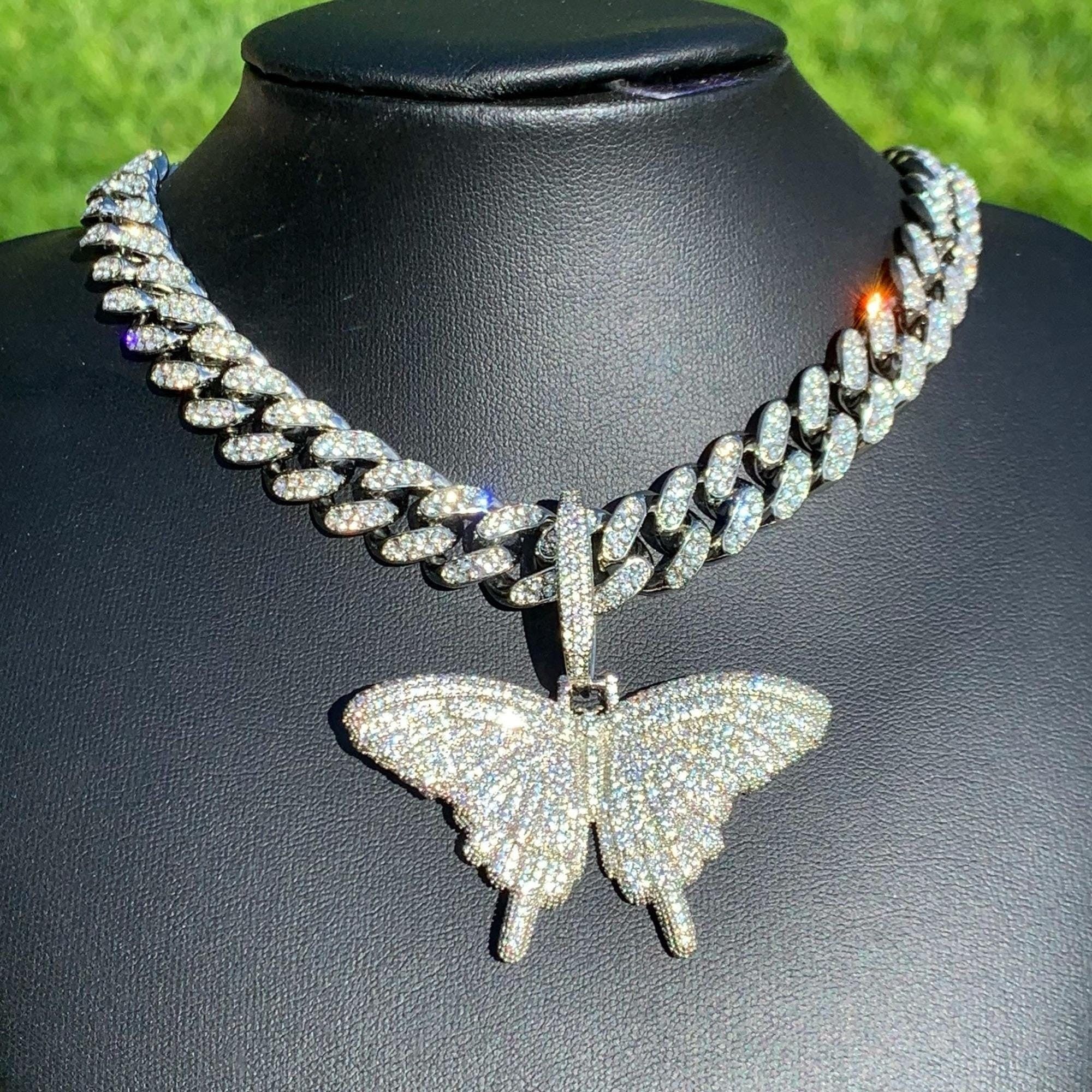 Chain × Cuban Link Chain × Jewelry Butterfly Cuban Link Chain Butterfly ...