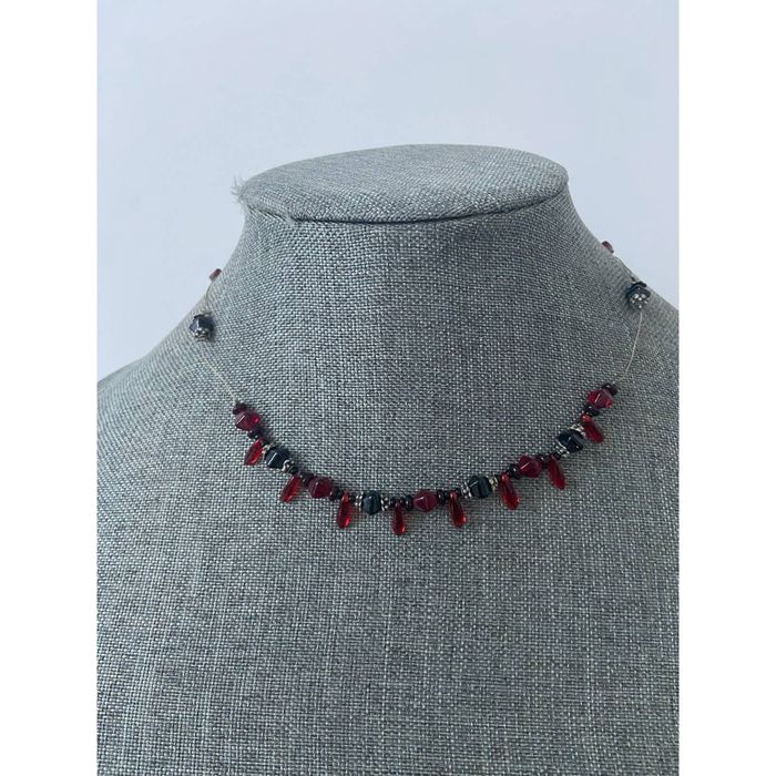 Generic Red and black bead floating necklace | Grailed