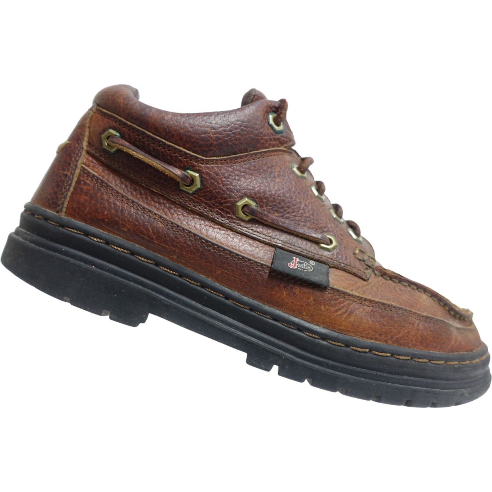 Justin Boots JUSTIN Men Chukka Boots Leather Brown 8.5M Ankle Chukka ...