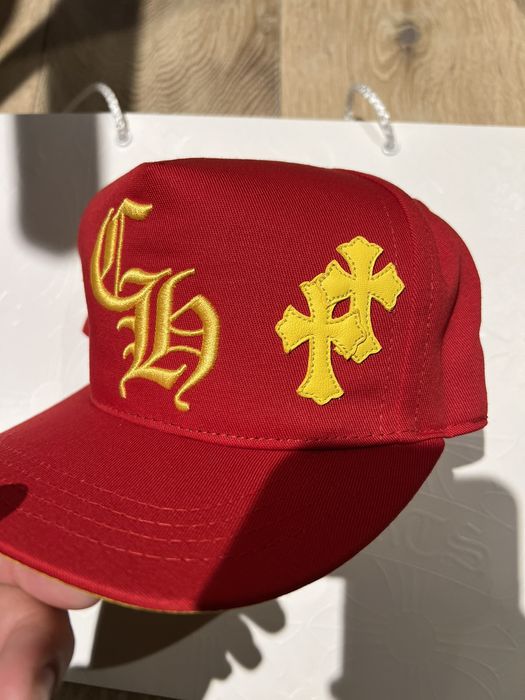 Chrome Hearts Red and yellow cross patch hat New collection | Grailed