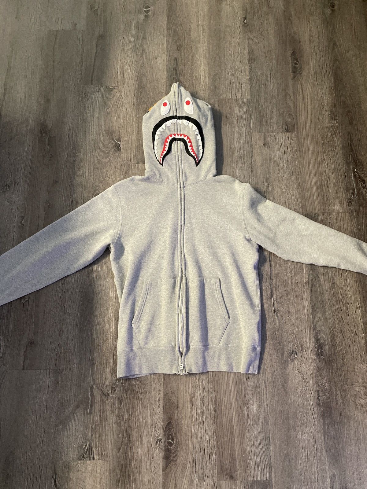 Bape Bape Shark Full Zip Up Gray | Grailed
