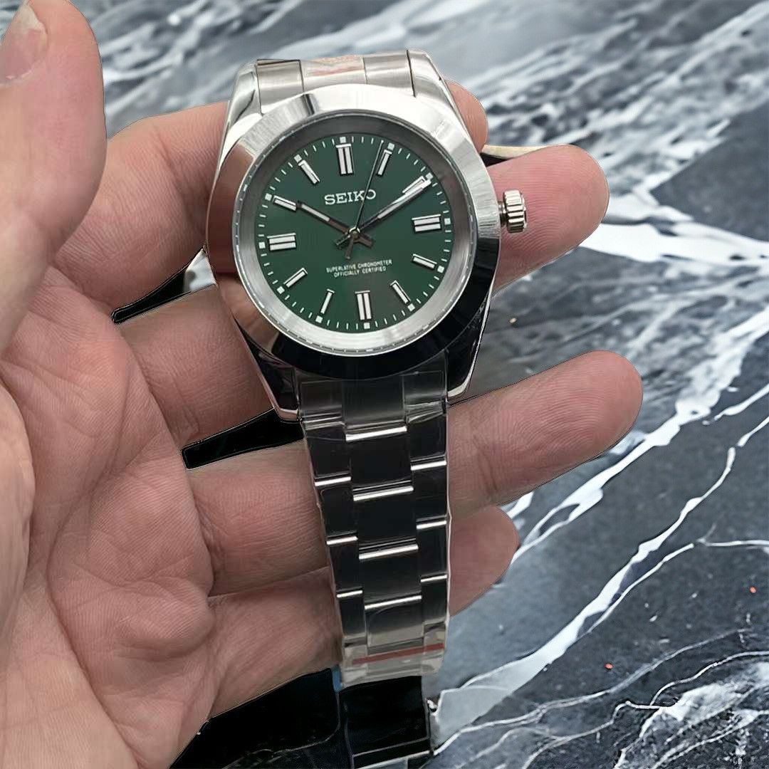 Japanese Brand × Seiko Seiko Mod Oyster Perpetual Olive Smooth Bezel ...