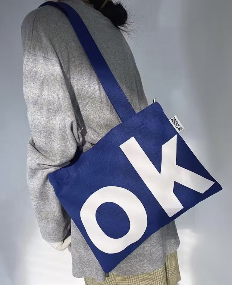 Bag Fashion y2k ok canvas shoulder bag tote bag aesthetic | Grailed