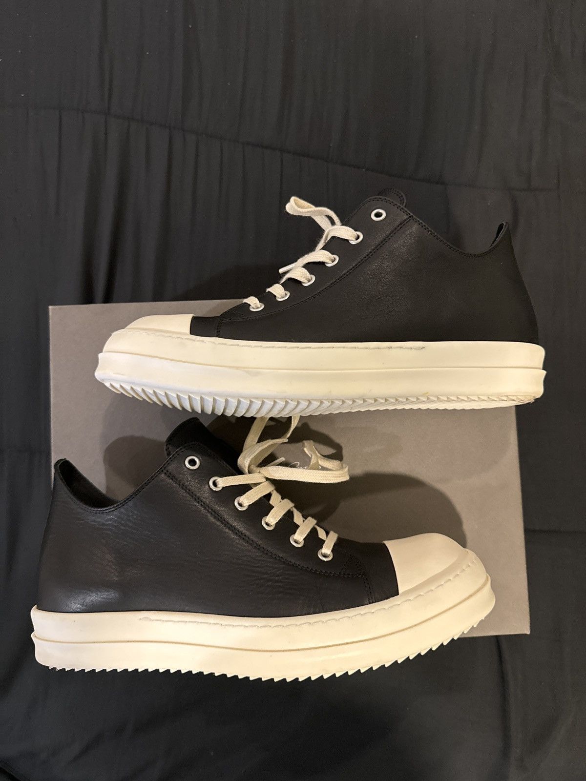 Rick Owens × Rick Owens Drkshdw Rick Owens Ramones Low Leather | Grailed