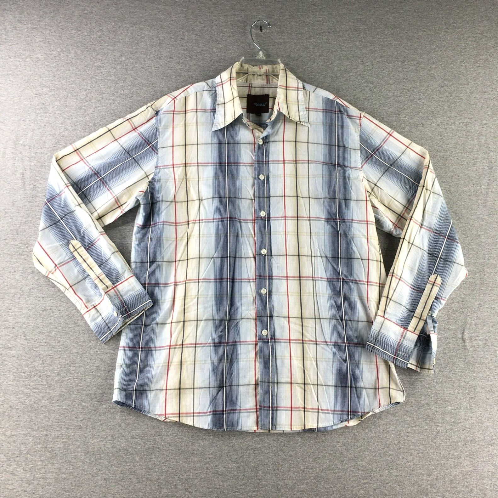 Roar Roar Shirt Mens Extra Large Button Up Plaid Golf Preppy Long ...