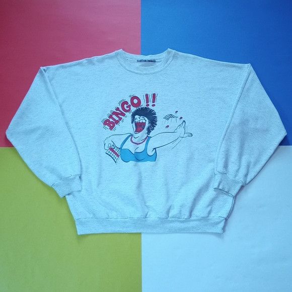 Vintage Vintage 90s Women Screaming BINGO Graphic Crewneck Sweater ...