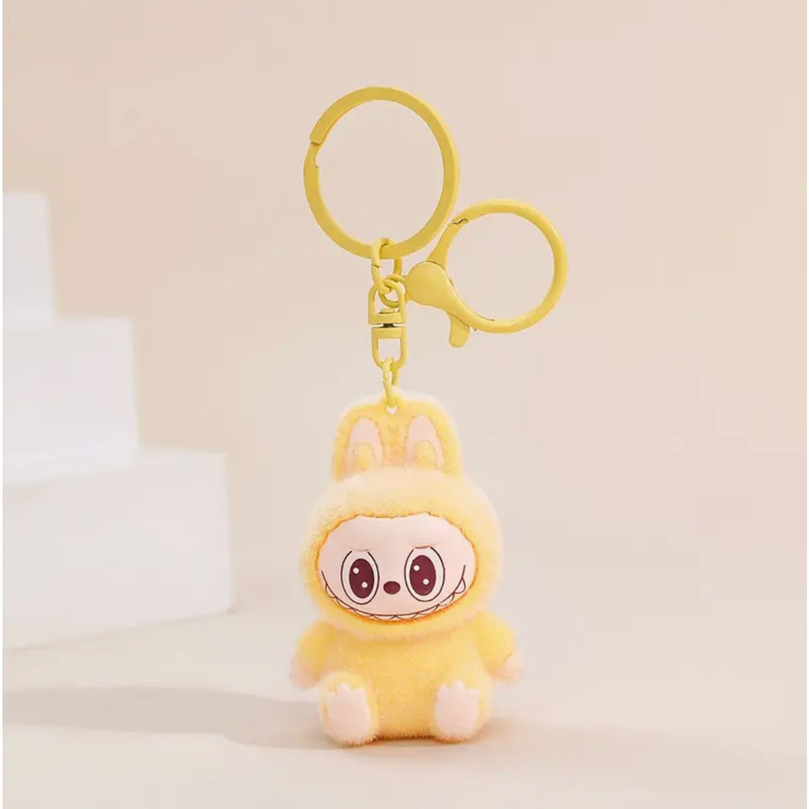 Enamel THE MONSTERS Labubu 3D Popmart Keychain - Yellow | Grailed