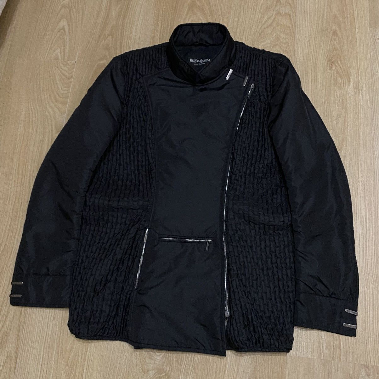 Luxury × Vintage × Yves Saint Laurent YSL Quilted Nylon Moto Biker ...