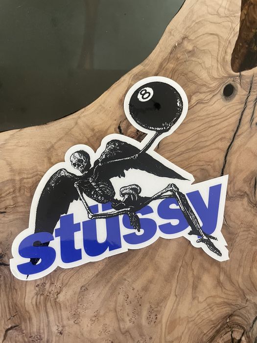 Stussy STUSSY 8 BALL UNDEAD SKELETON ARCHANGEL BIG LOGO STICKER | Grailed