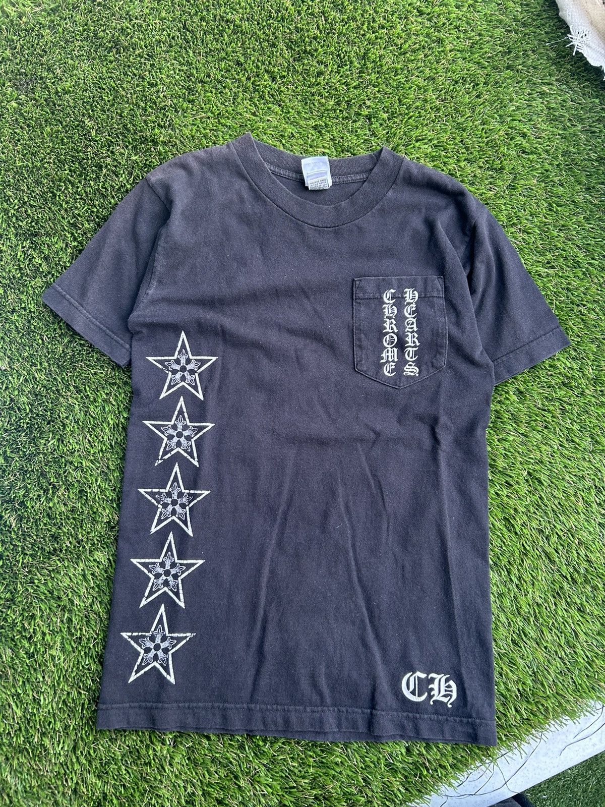 Chrome Hearts 2000s Chrome Hearts Star Scroll Pocket Black Tee | Grailed