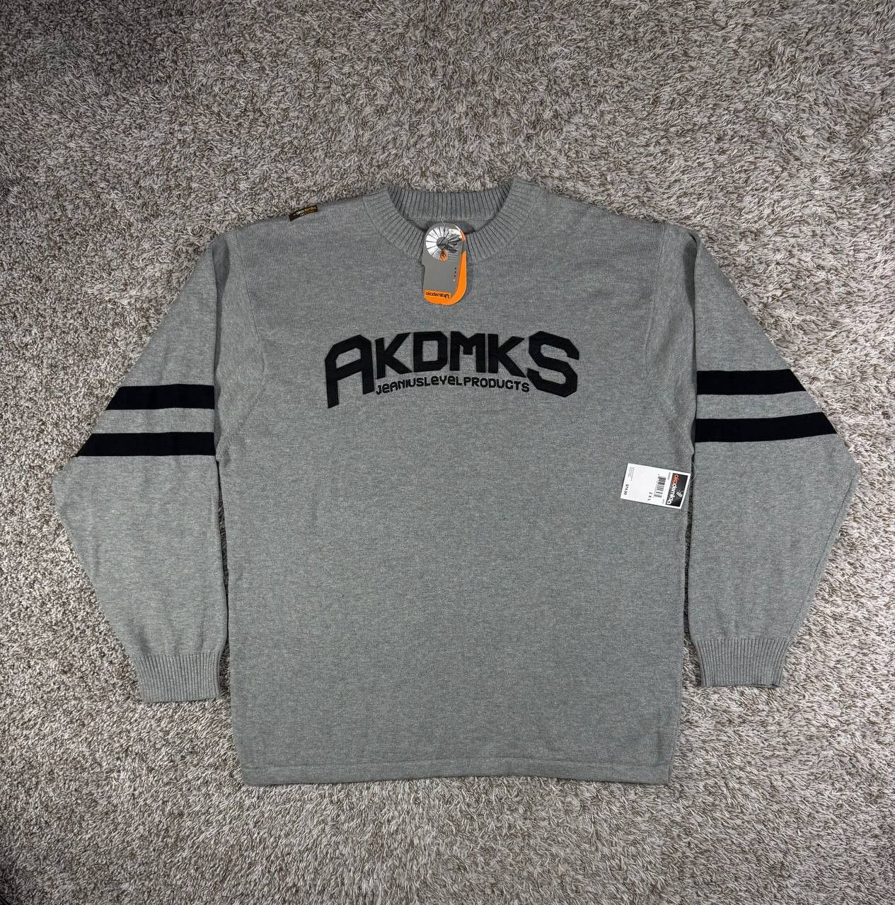 Akademiks Vintage Akademiks Knit Black Logo Striped Sleeves | Grailed
