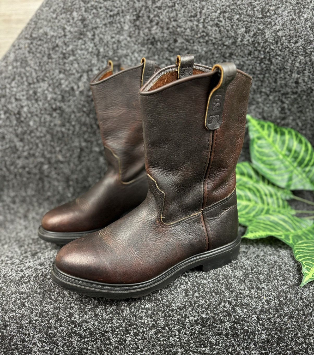 Leather × Red Wing × Vintage Leather boots Red Wing Pecos 1132 Made in ...