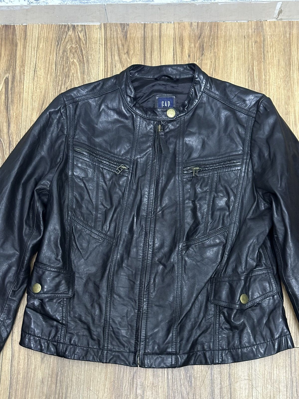 Gap × Leather Jacket Gap Leather Jacket | Grailed