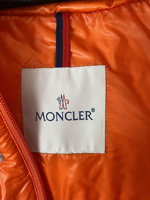 Moncler Moncler Down Jacket Orange Big logo | Grailed