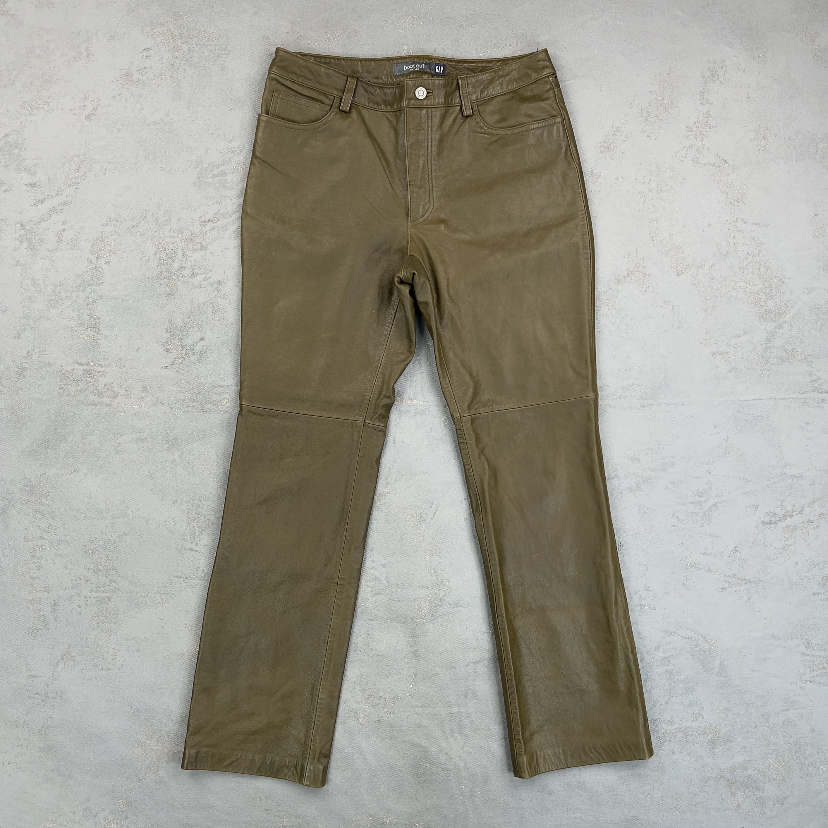 Vintage Vintage 2000 Gap Bootcut Green Leather Pants | Grailed