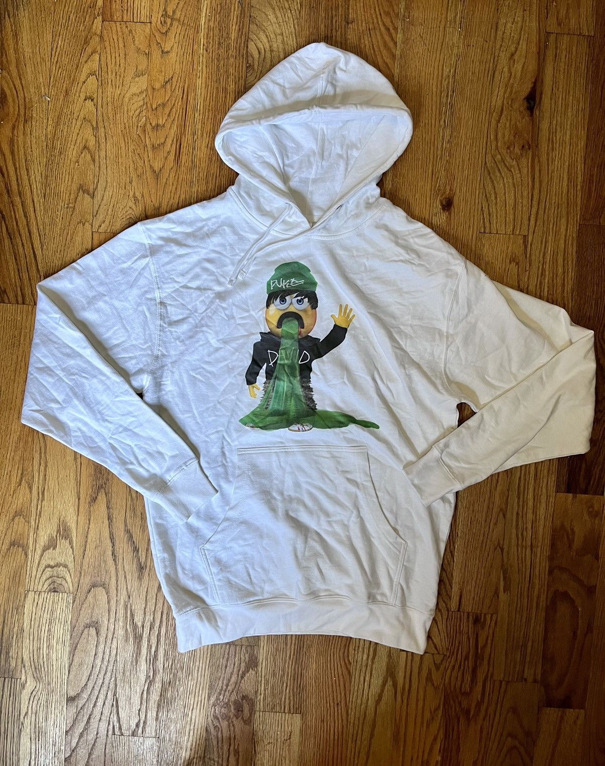 Band Tees David Shawty Puke Emoji Hoodie White | Grailed
