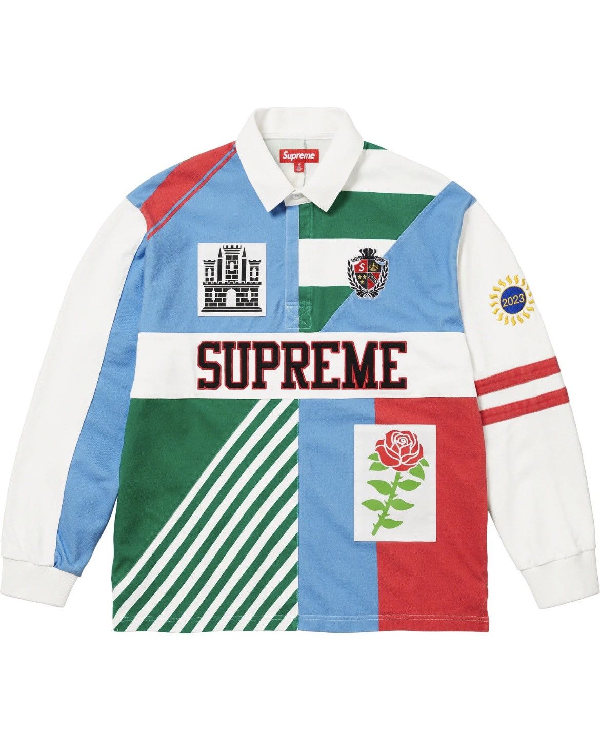 Streetwear × Supreme × Vintage Supreme Rose Rugby White FW23 | Grailed