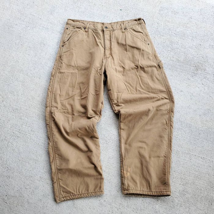Wrangler Wrangler tan lined carpenter pants | Grailed
