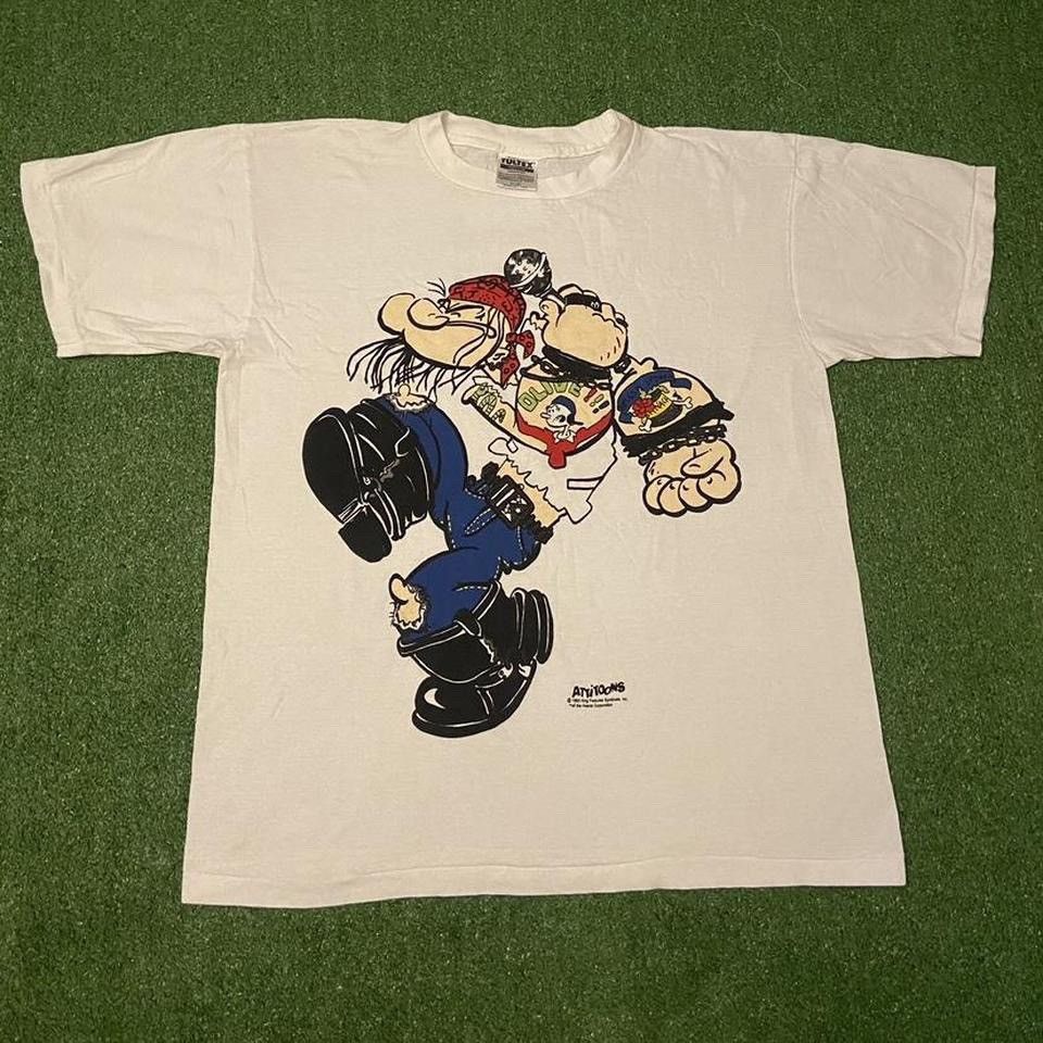 Vintage 1993 Vintage Popeye Cartoon Punk Rock Grunge Single Stitch ...