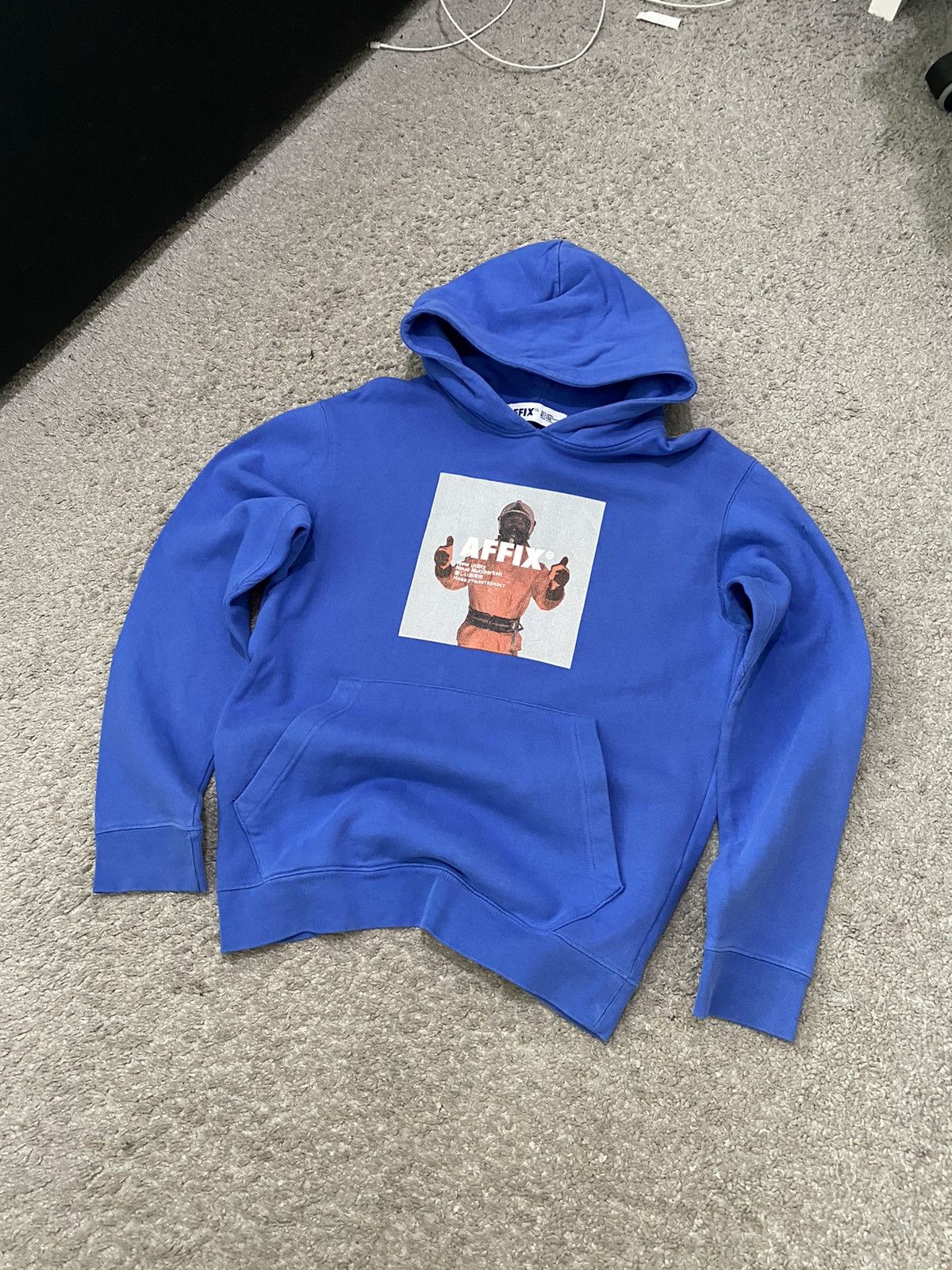 Kiko Kostadinov Affix Works Blue Radio S Hoodie Photo Basic workwear y2k | Grailed