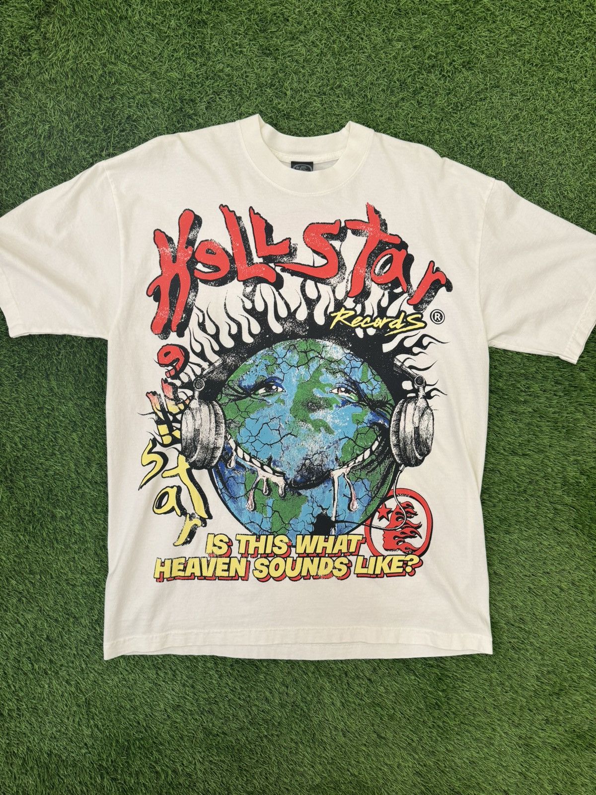 HELLSTAR Hellstar Records Cream Heaven on Earth tee | Grailed