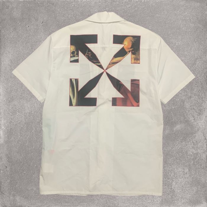 Off-White Off White Small Caravaggio Arrow White Short Button Shirt ...