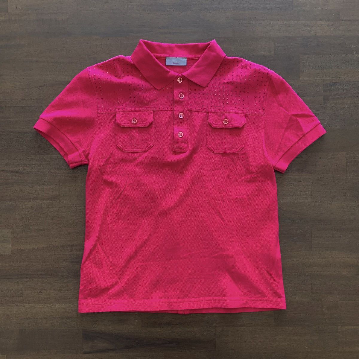Dior × Hedi Slimane Dior Homme SS06 Neon Pink Glitter Polo | Grailed