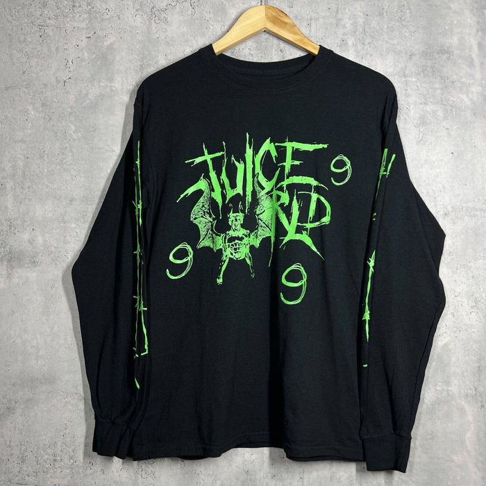 999 Club Juice WRLD 999 Club Glow in the Dark Long Sleeve Tee Bat | Grailed