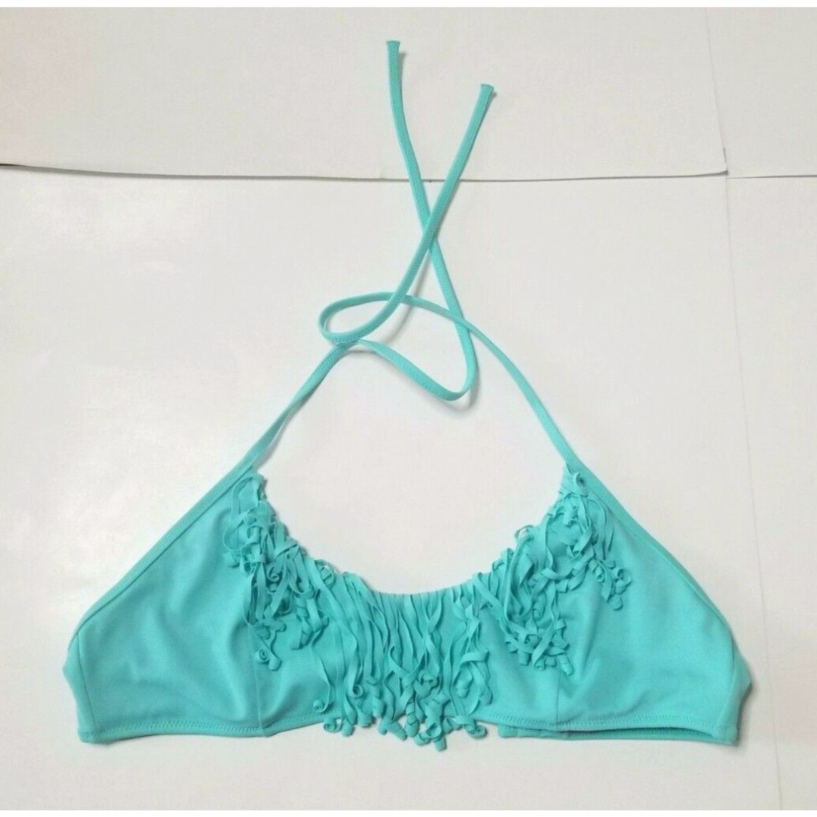 Victoria's Secret Victorias Secret Womens M Halter Bikini Top Fringe ...