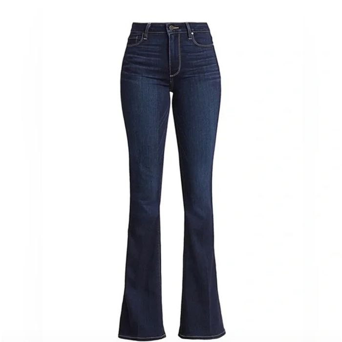Paige PAIGE Bell Canyon Dark Blue High Rise Flares Denim Jeans | Grailed