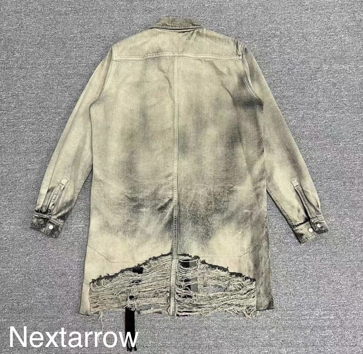 Rick Owens Rick Owens Ro erosion damaged hem denim jacket | Grailed