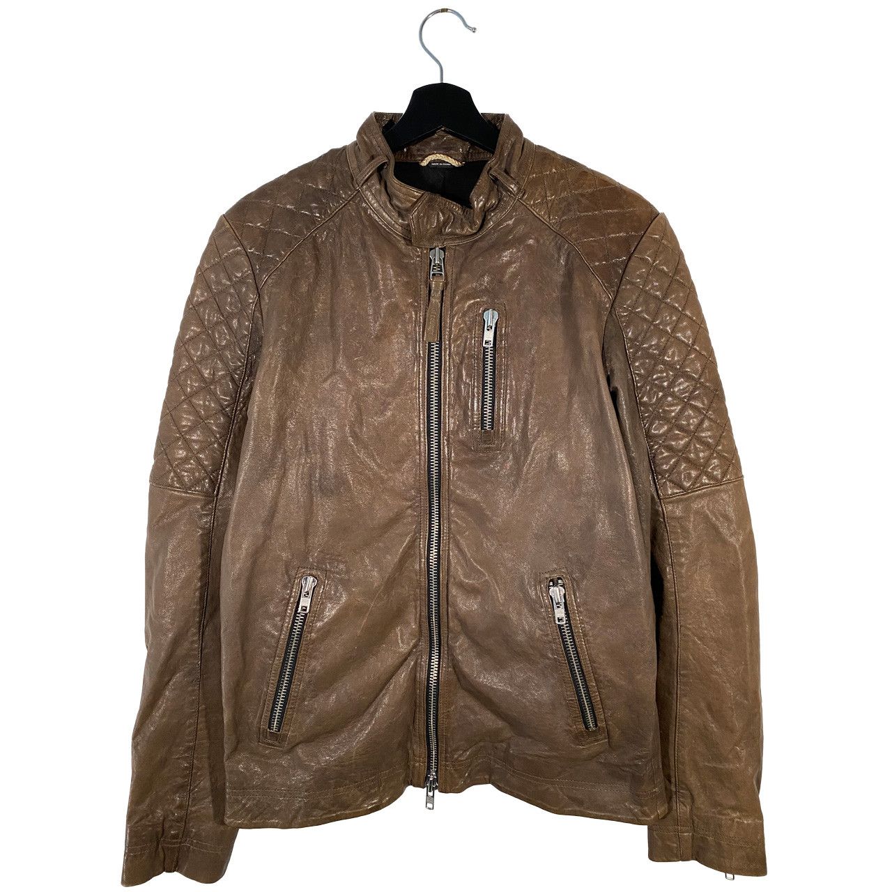 Mackage Mackage Quilted Shoulder Brown Sheep Leather Jacket | Grailed