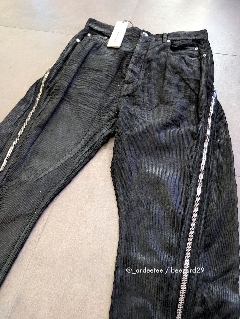 Rick Owens Drkshdw *NEW* BOLAN BANANA BLACK WAXED CORDUROY | Grailed