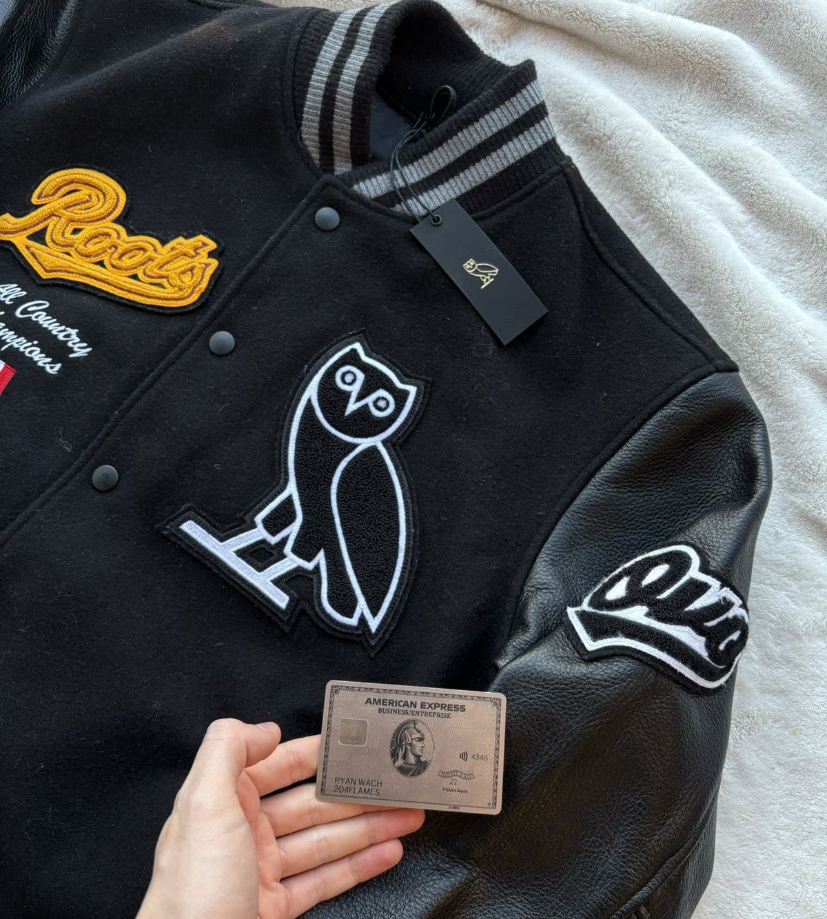 Octobers Very Own × Roots OVO x Roots Black Varsity Jacket | Grailed